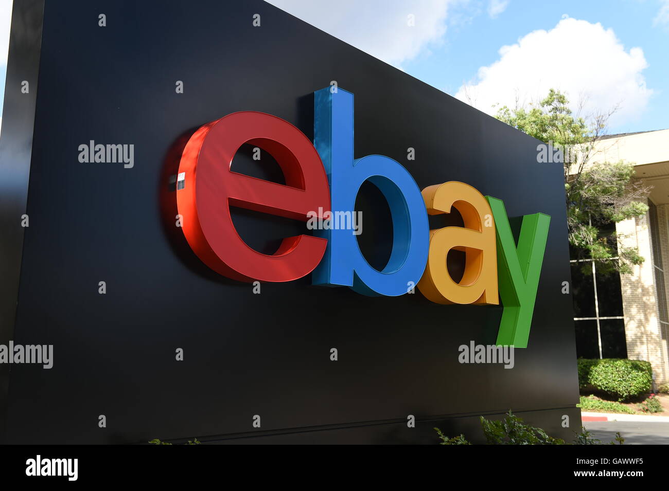 The logo of online auction platform Ebay in front of the Intel ...