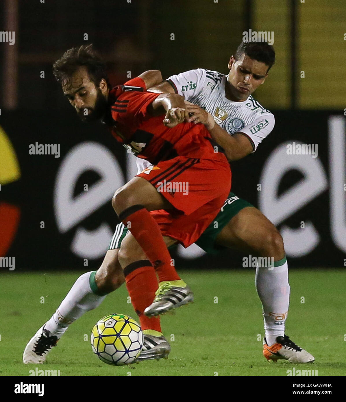 Jean, player of SE Palmeiras, ball dispute with the player Xavier ...
