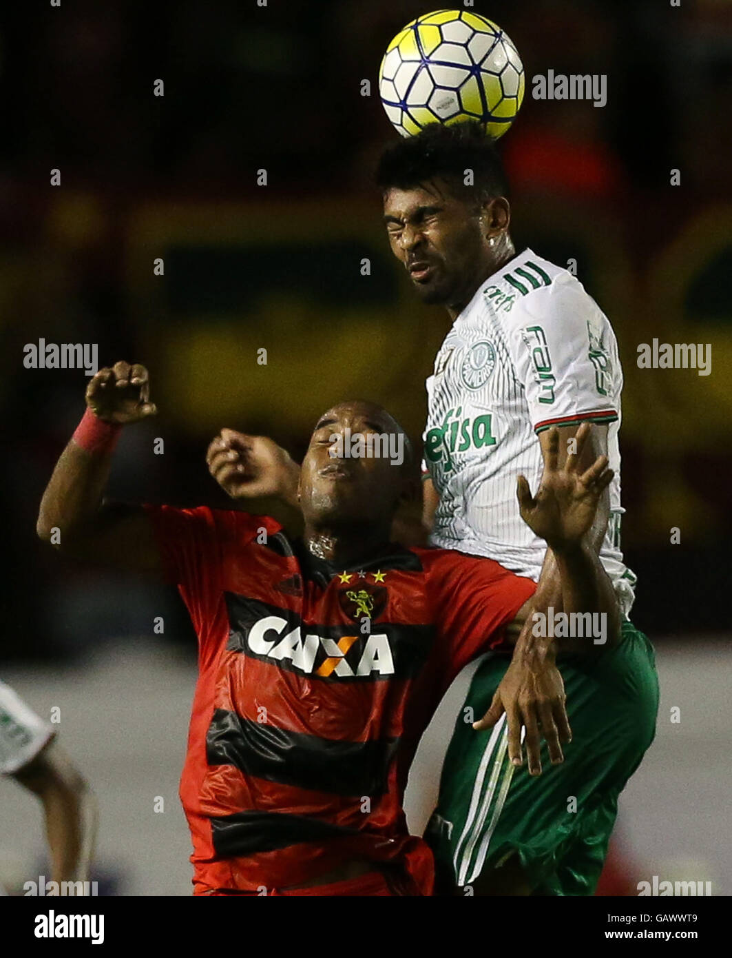 The player Thiago Santos, from SE Palmeiras, ball dispute with Edmilson ...