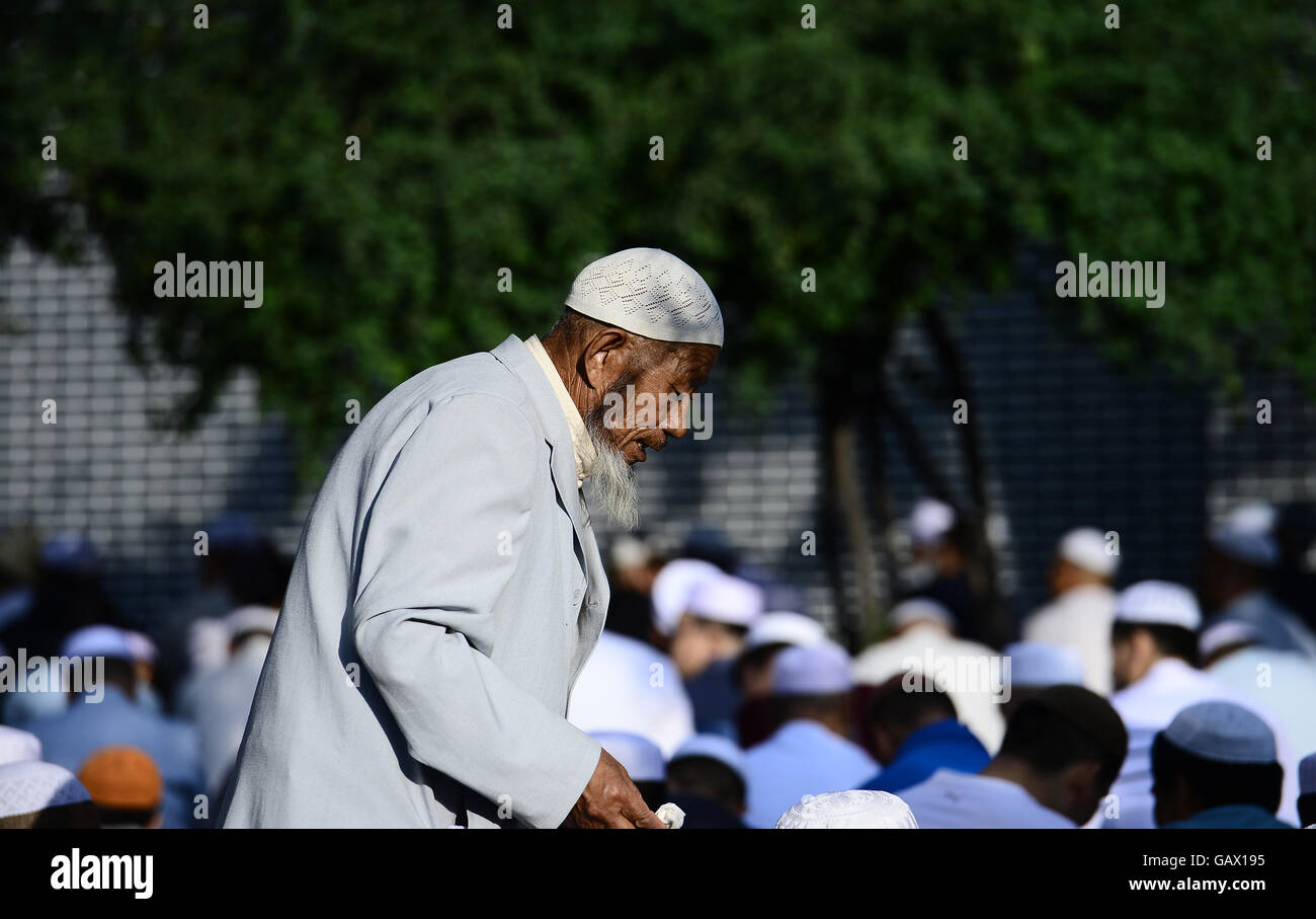 Xining, China's Qinghai Province. 6th July, 2016. An elder of Hui ...