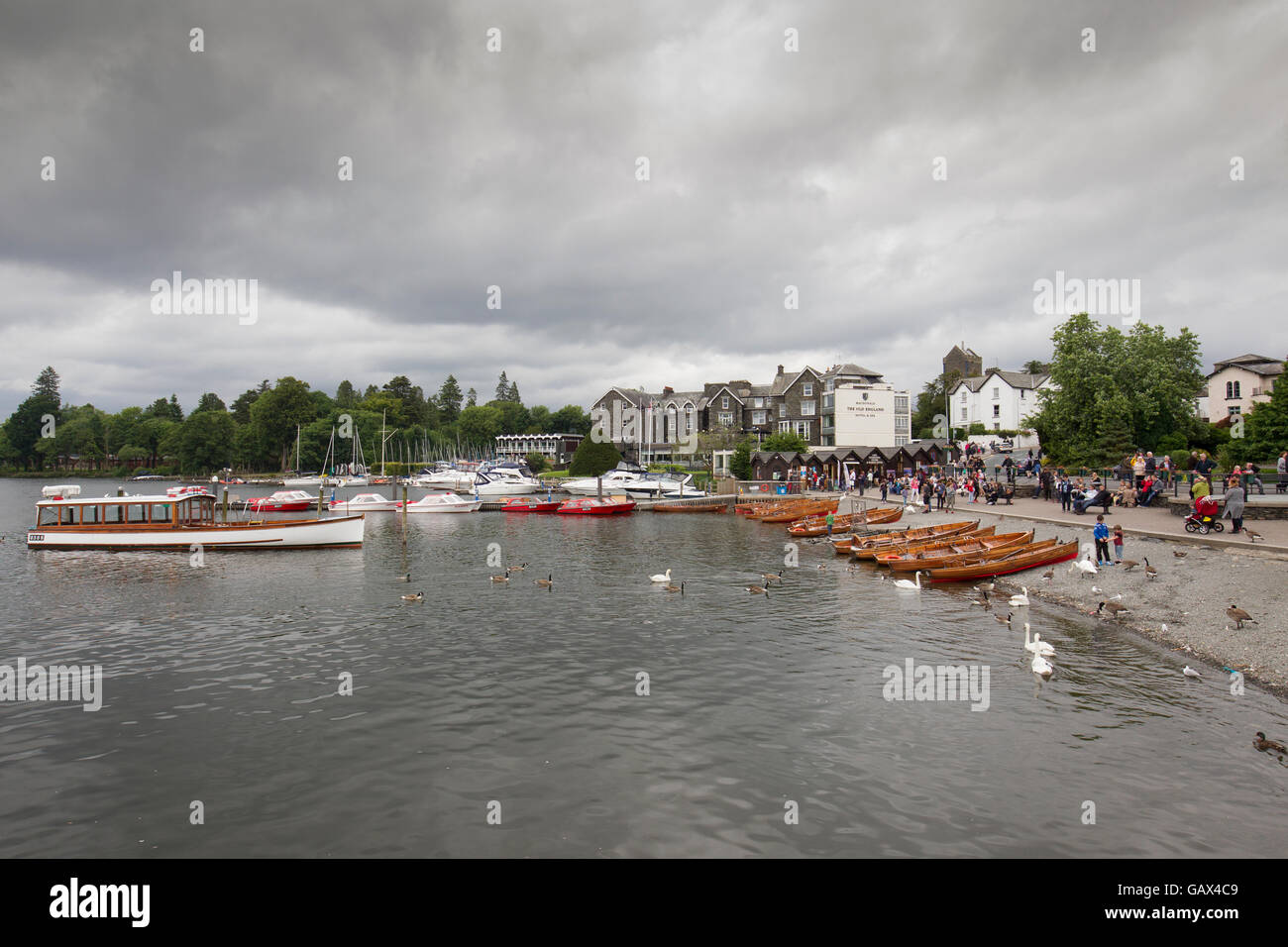 Lake Windermere Cumbria UK 6thJuly 2016 UK Weather Cloudy day at ...