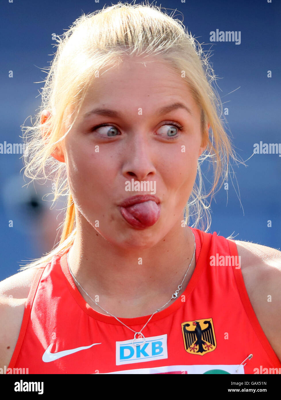 Gina Lueckenkemper of Germany competes in 200m Women Semifinals at the ...