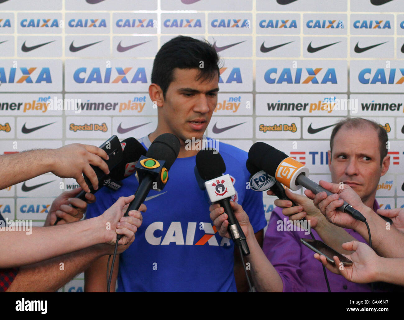 The Balbuena defender during a press conference after the Corinthians ...