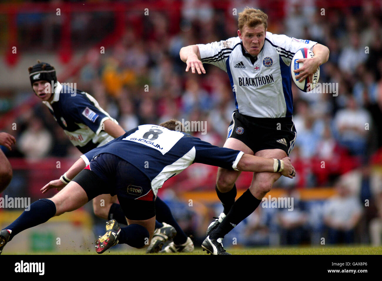 Baths mike tindall r takes on bristol shoguns rhys oakley hi-res stock ...