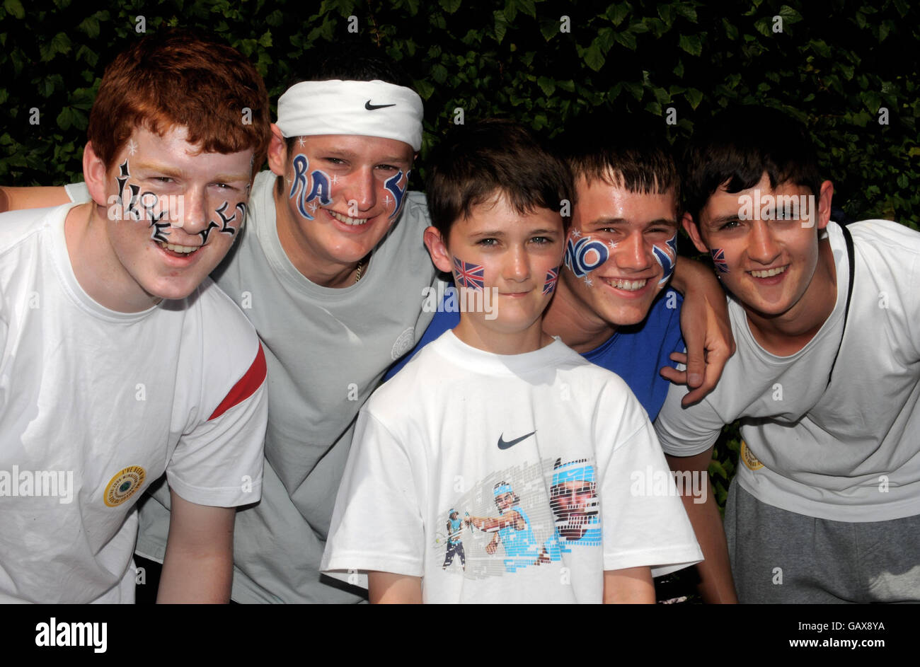 Tennis fans from stoke on trent left to right adam hi-res stock ...