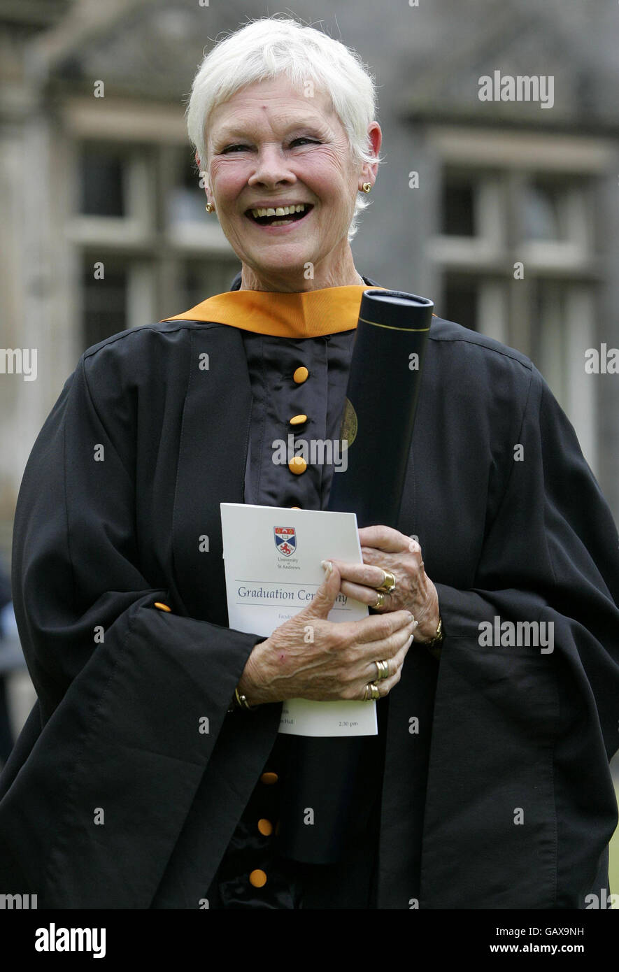 Dame Judi gets honorary degree. Actress Dame Judi Dench after being ...
