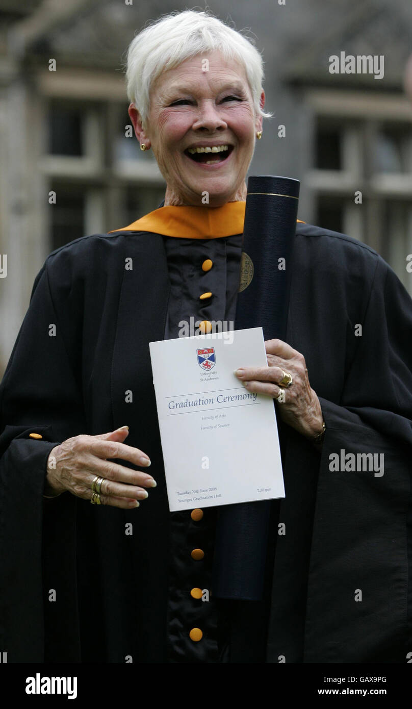 Dame Judi gets honorary degree. Actress Dame Judi Dench after being ...