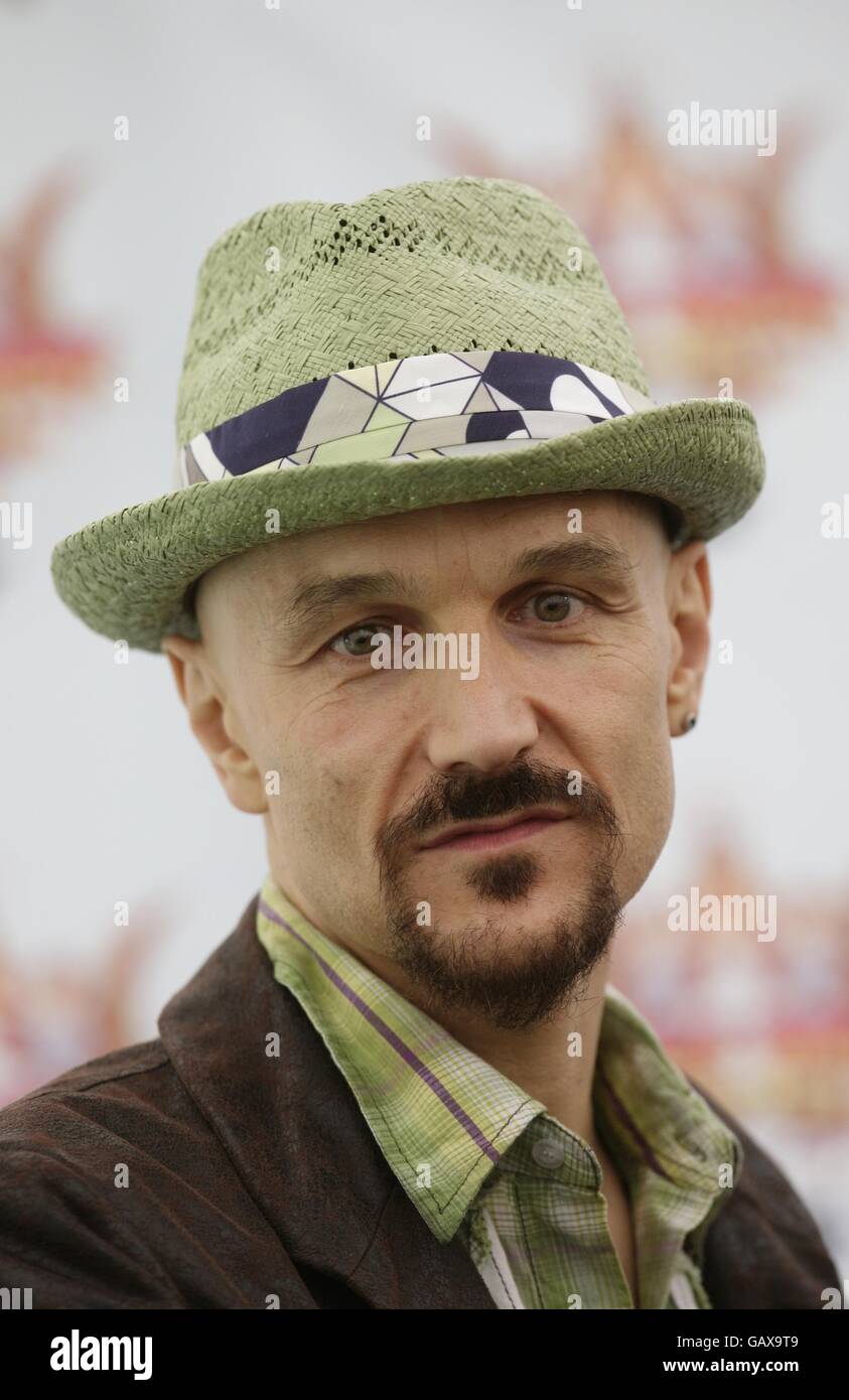 Tim Booth of the band James at the Isle of Wight Festival 2008 at ...