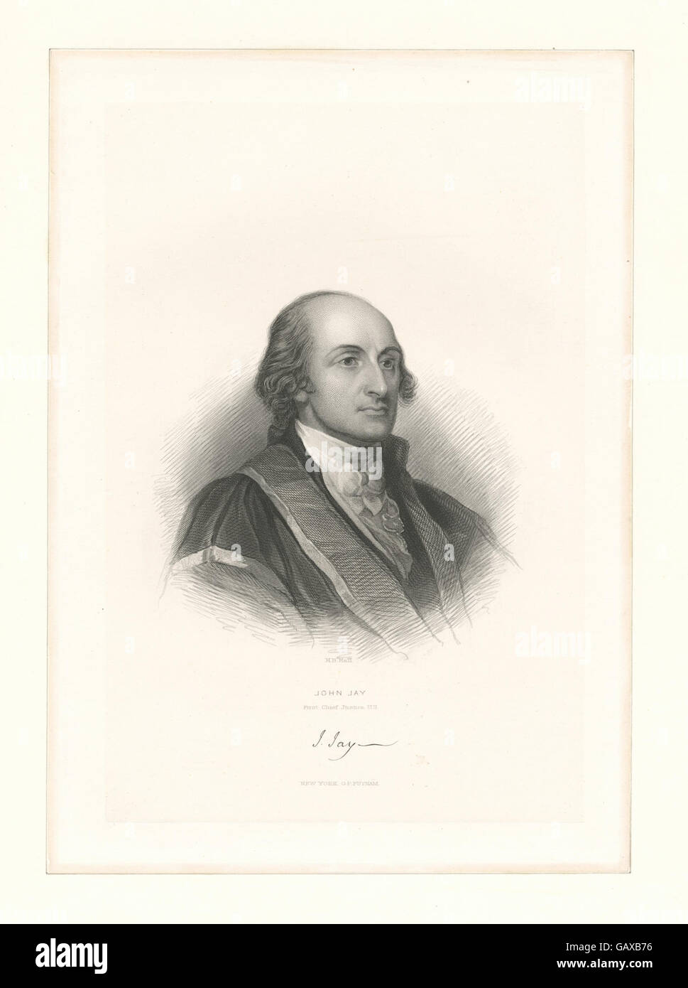 A portrait of John Jay, one of the Founding Fathers of the United ...