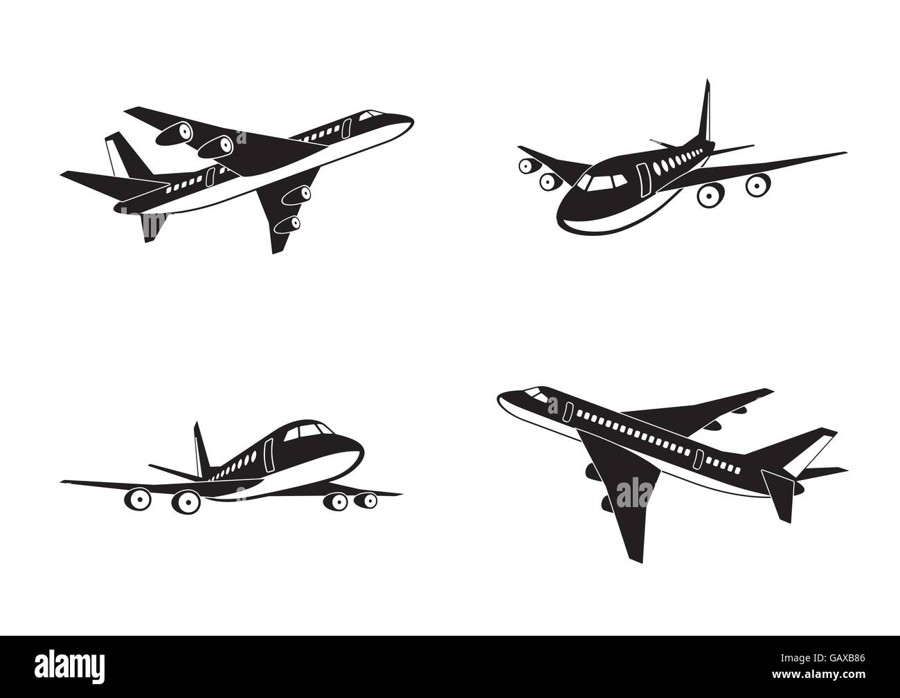 Passenger airplanes in perspective - vector illustration Stock Vector ...