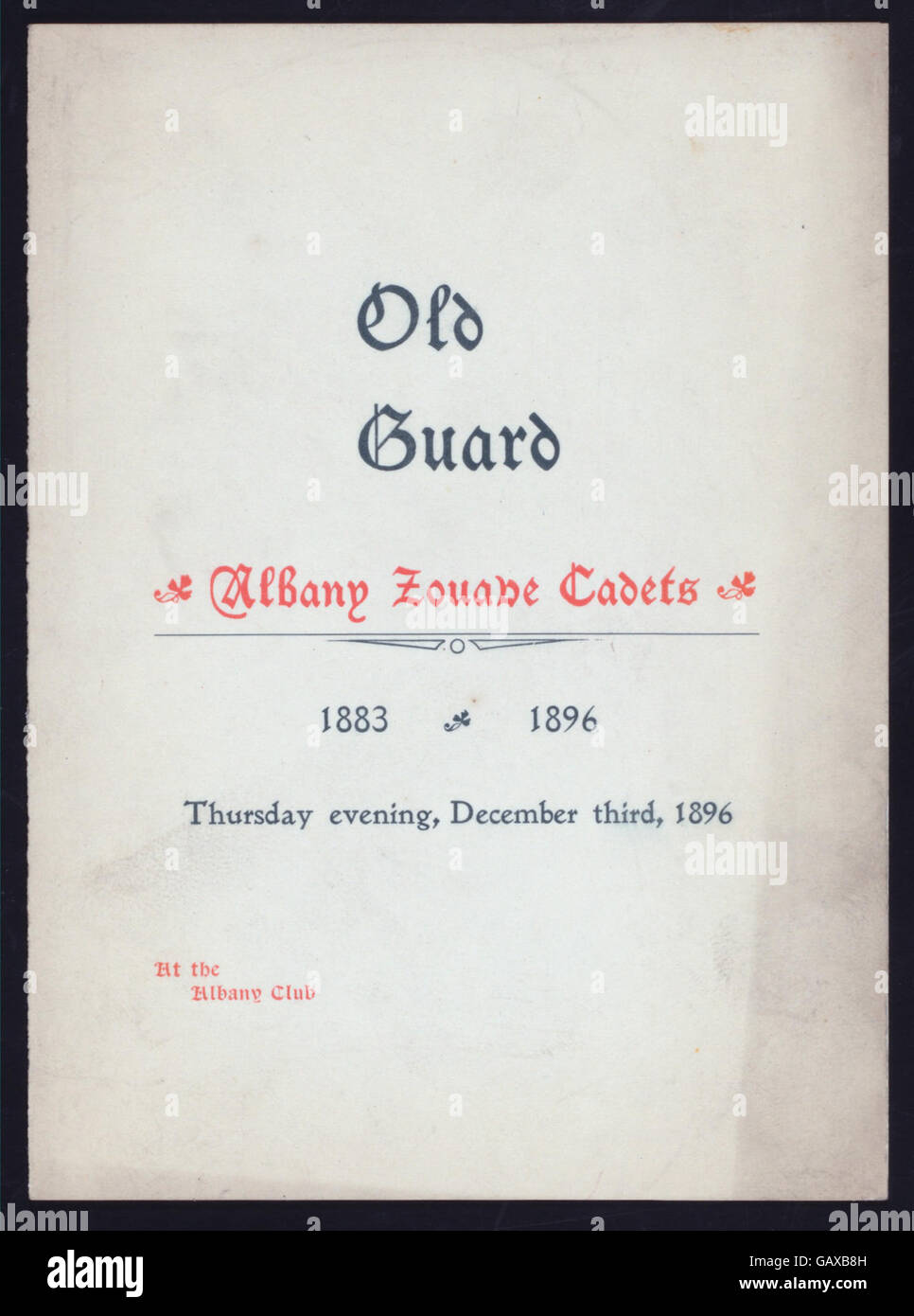 A dinner hosted by the Albany Zouave Cadets at the Albany Club in ...