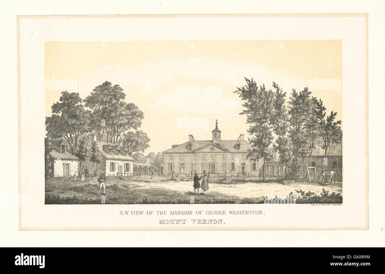 The northwest view of George Washington’s Mount Vernon mansion offers a ...