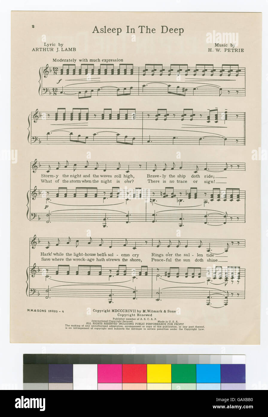 'Asleep in the Deep' is a song that became famous for its depiction of ...