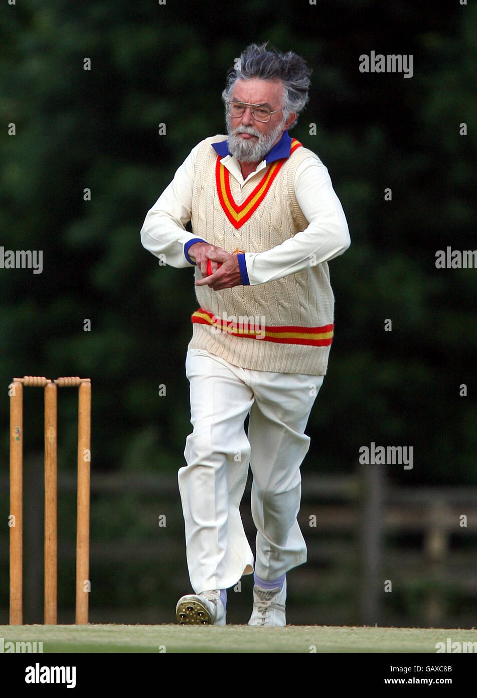 Test Match Special commentator Bill Frindall during a charity match ...