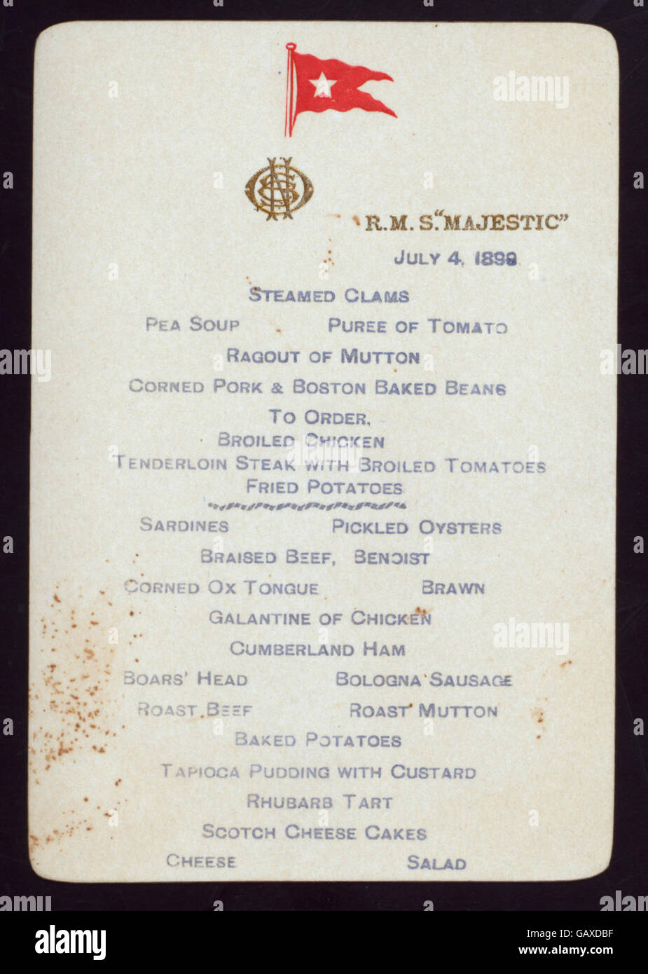 A lunch event held aboard the R.M.S. Majestic, a luxury ocean liner of ...