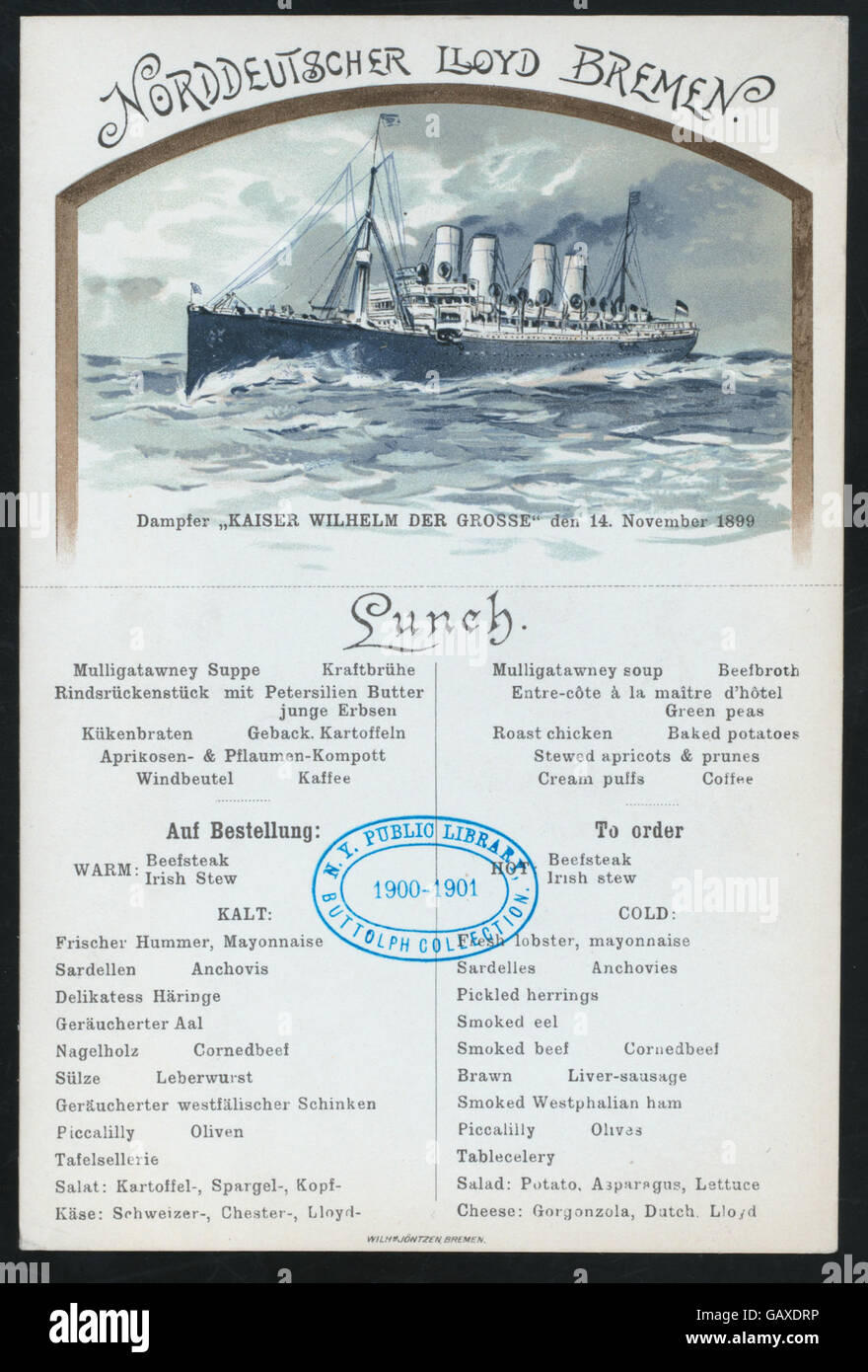 A lunch event held by Norddeutscher Lloyd Bremen aboard the steamship ...