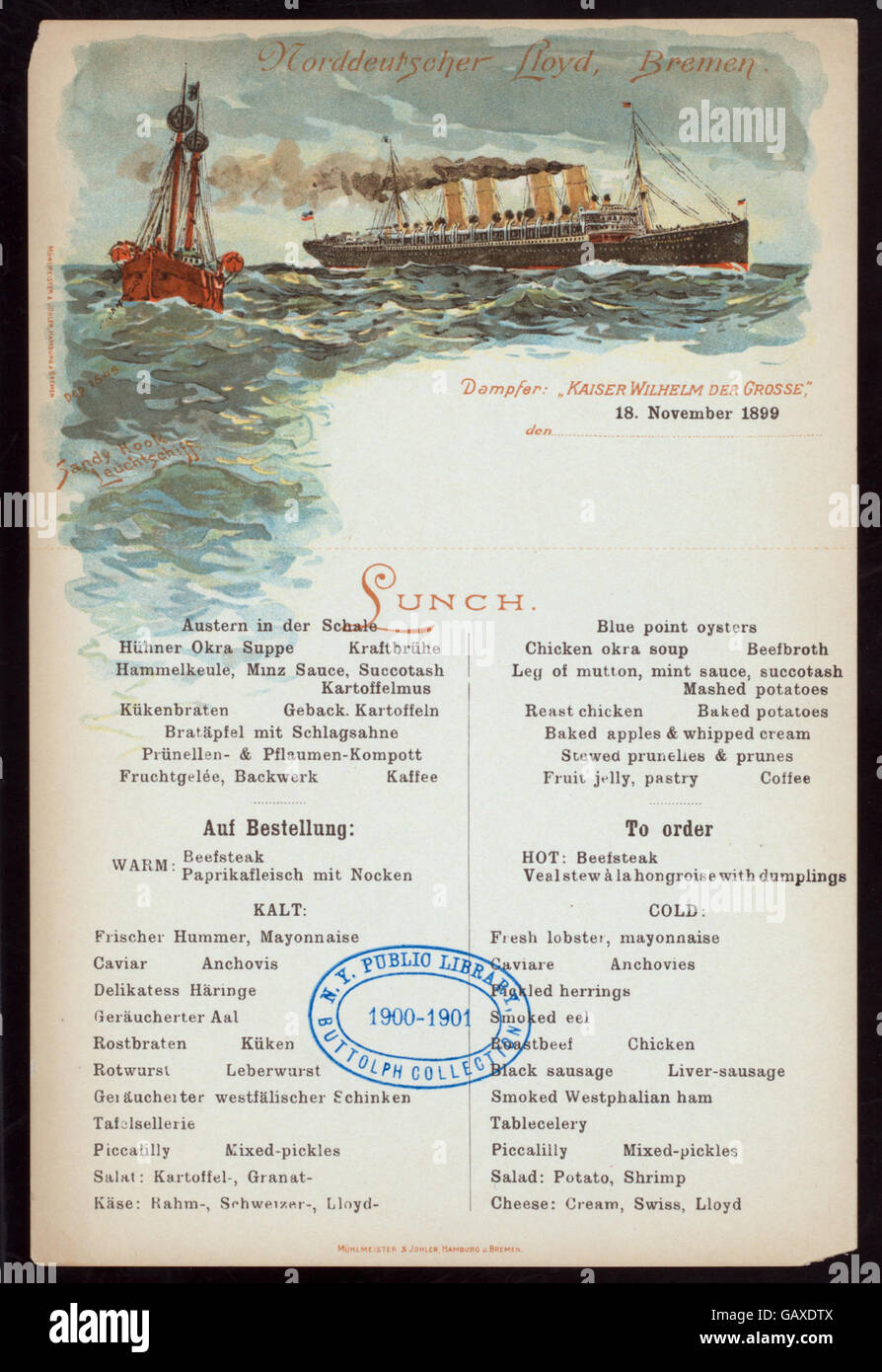 A luncheon held aboard the steamship Kaiser Wilhelm der Grosse ...