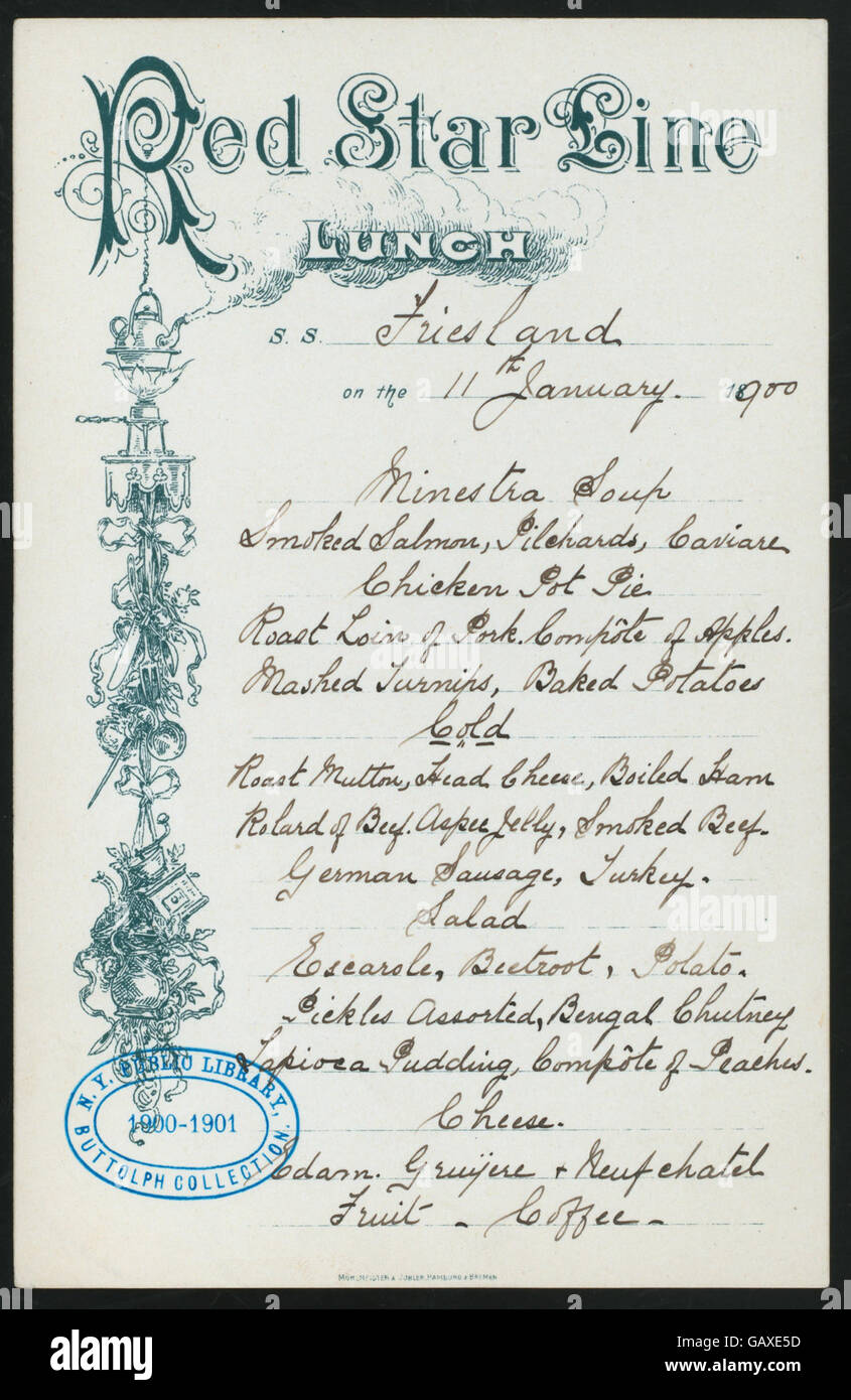 A lunch event held aboard the S.S. Friesland, a ship operated by the ...