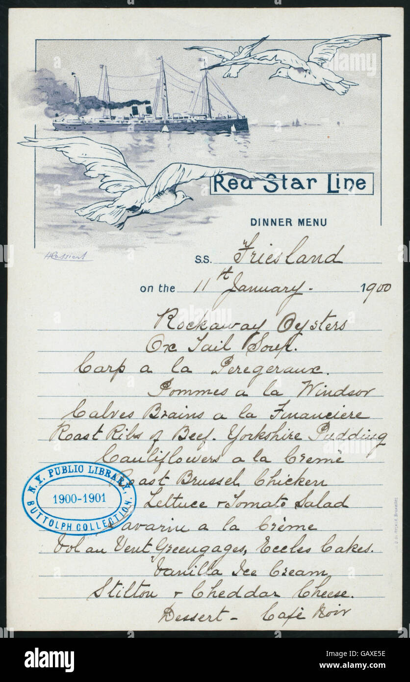 A formal dinner event hosted by the Red Star Line aboard the SS ...