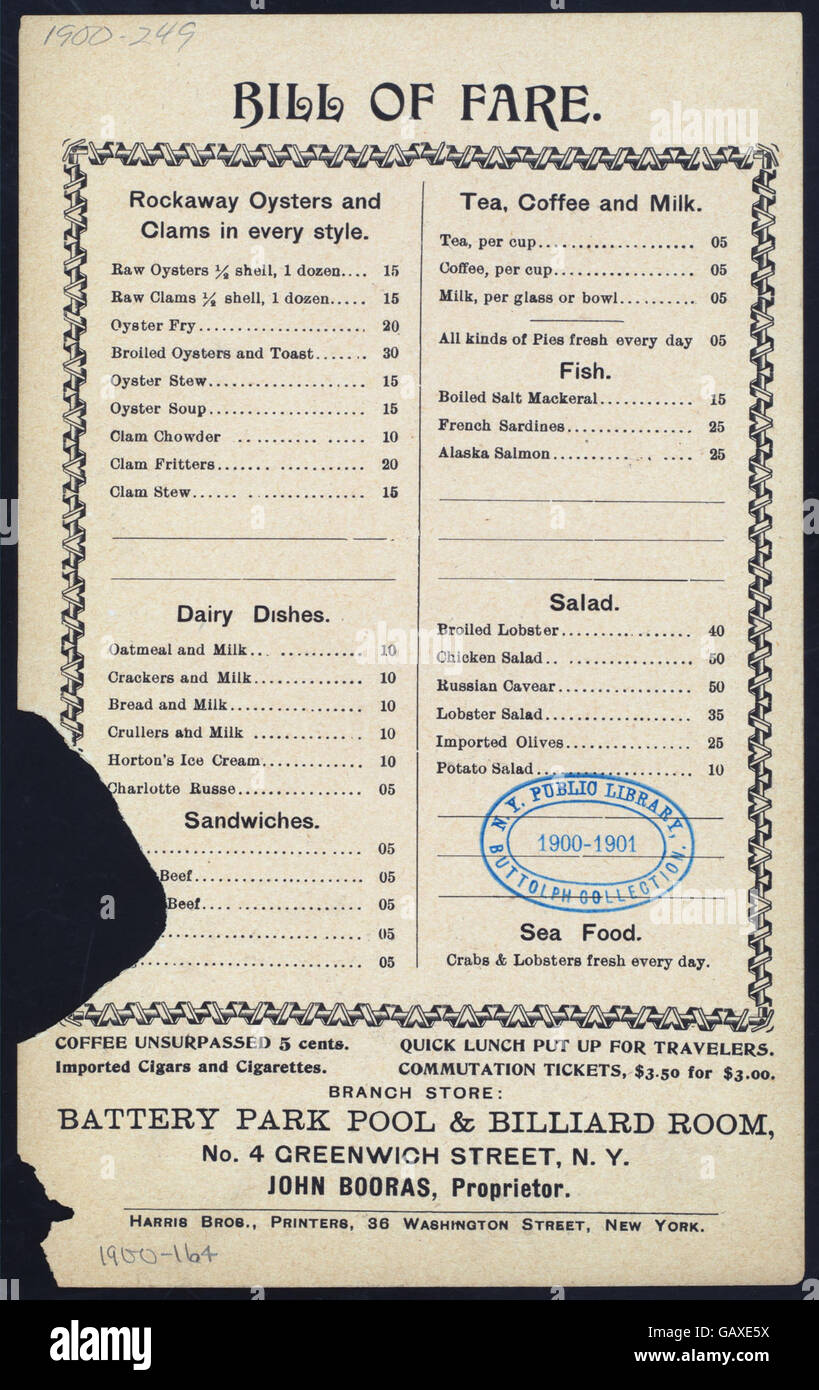 Restaurant new york historical hi-res stock photography and images - Alamy