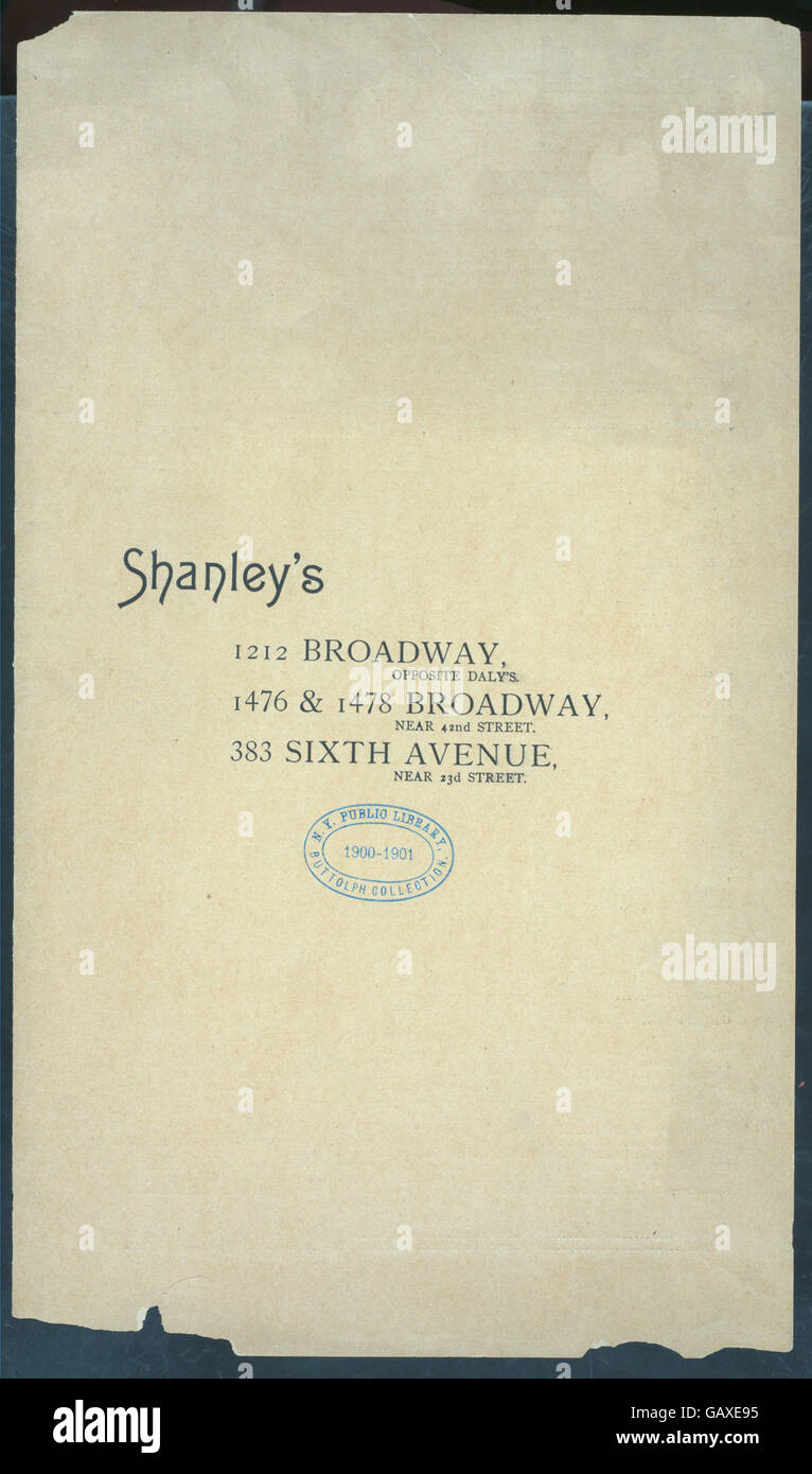 The daily menu held at Shanley’s Restaurant in New York reflects the ...