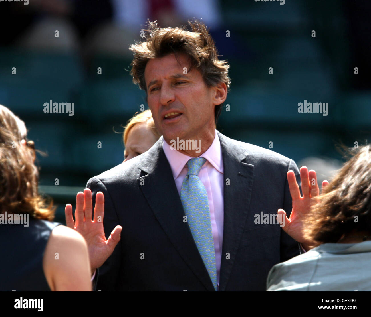 Half length seb wimbledonfamiliarfaces wimbledoncollcelebs hi-res stock ...