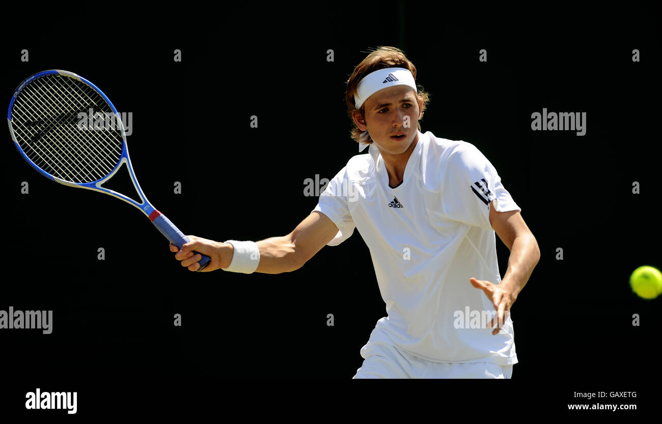 Great Britain's Dan Evans in his Boys' Singles match during the ...