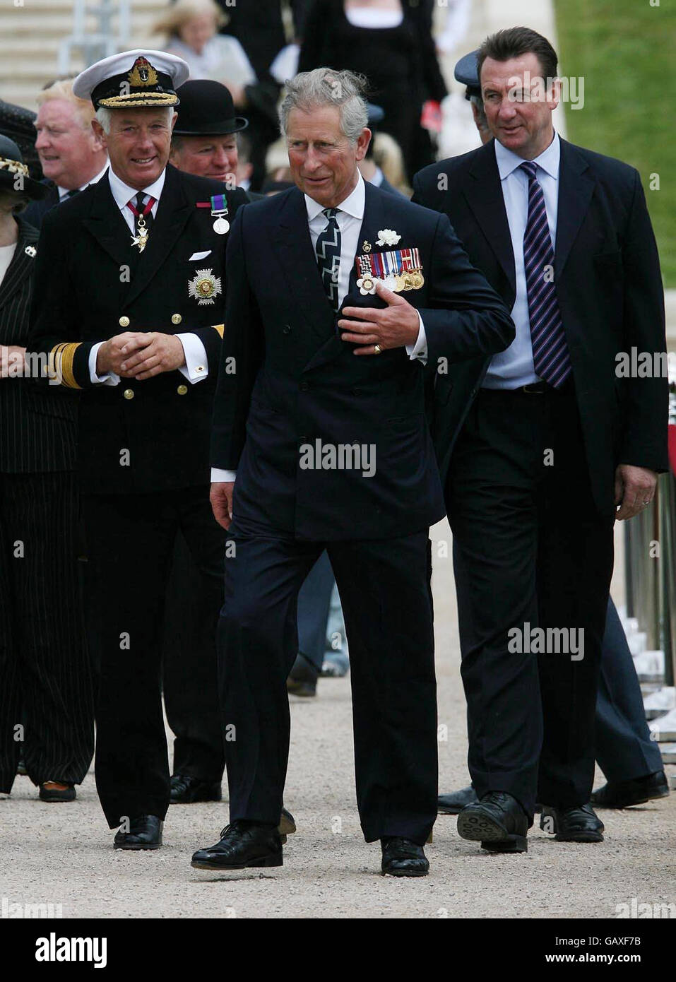 Britain's Prince Charles pictured with Vice Admiral Peter Wilkinson ...