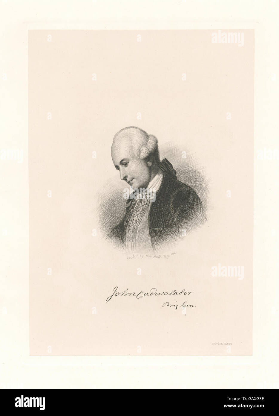 A portrait of Brigadier General John Cadwalader, an American military ...