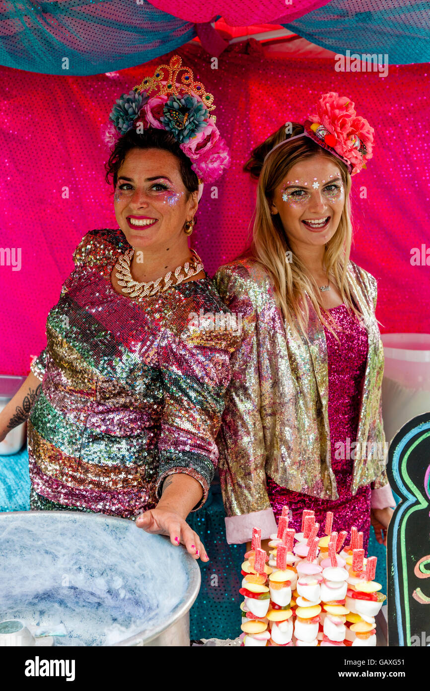 Two Young Women Selling Candy Floss Pose For Photos At The St Lawrence ...
