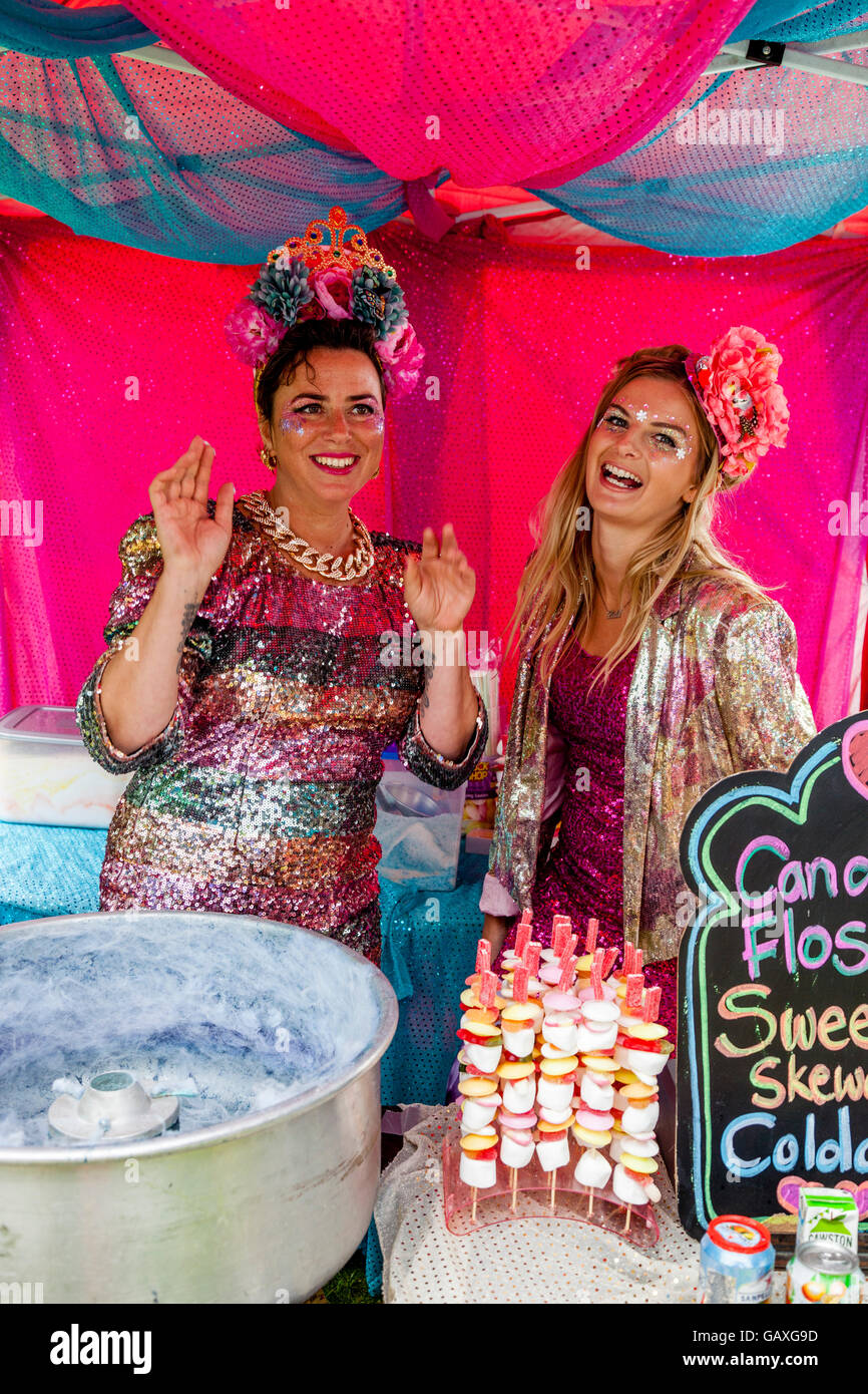 Two Young Women Selling Candy Floss Pose For Photos At The St Lawrence ...