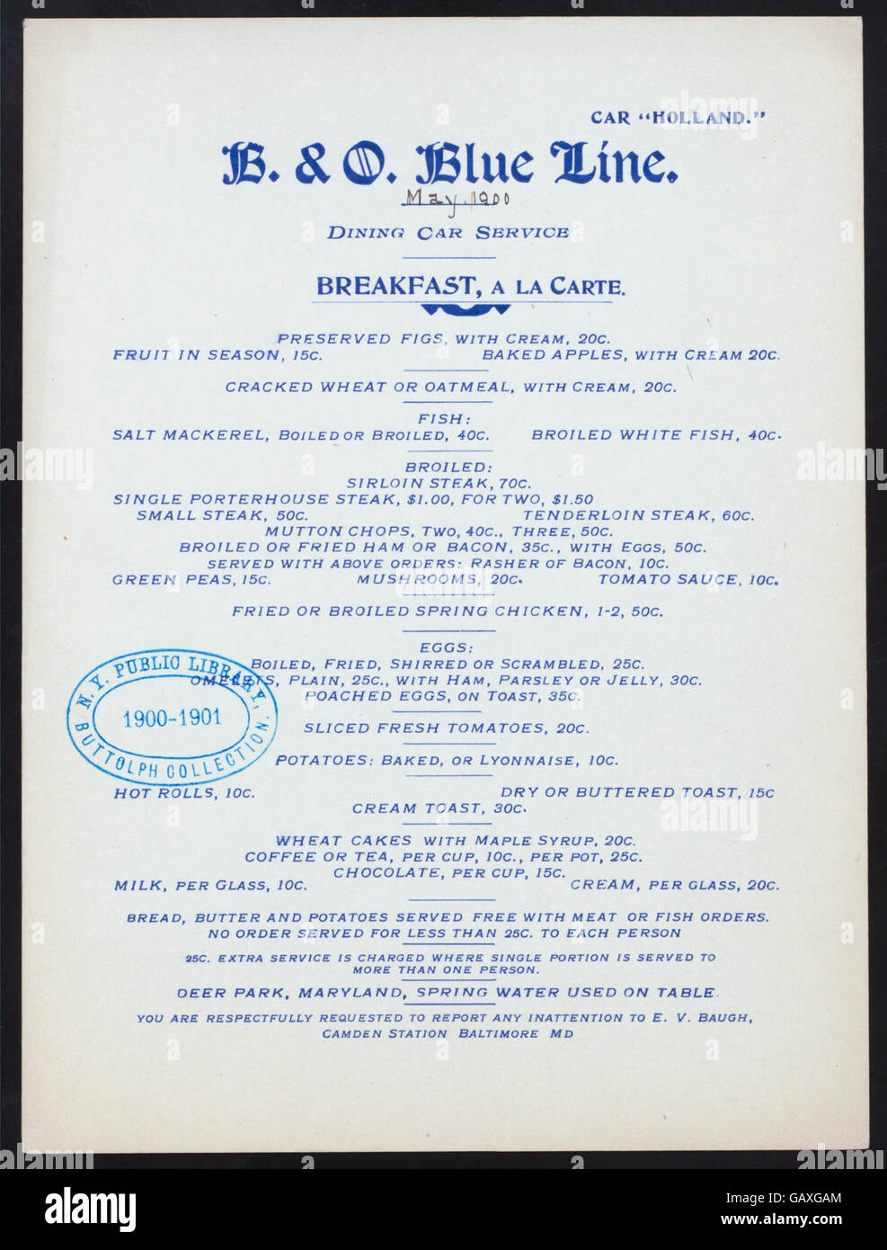 A breakfast event held aboard the Baltimore and Ohio Railroad's Royal ...