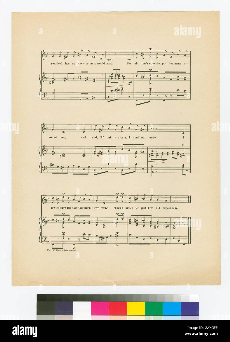 The phrase 'For old time's sake' suggests a nostalgic reflection on ...