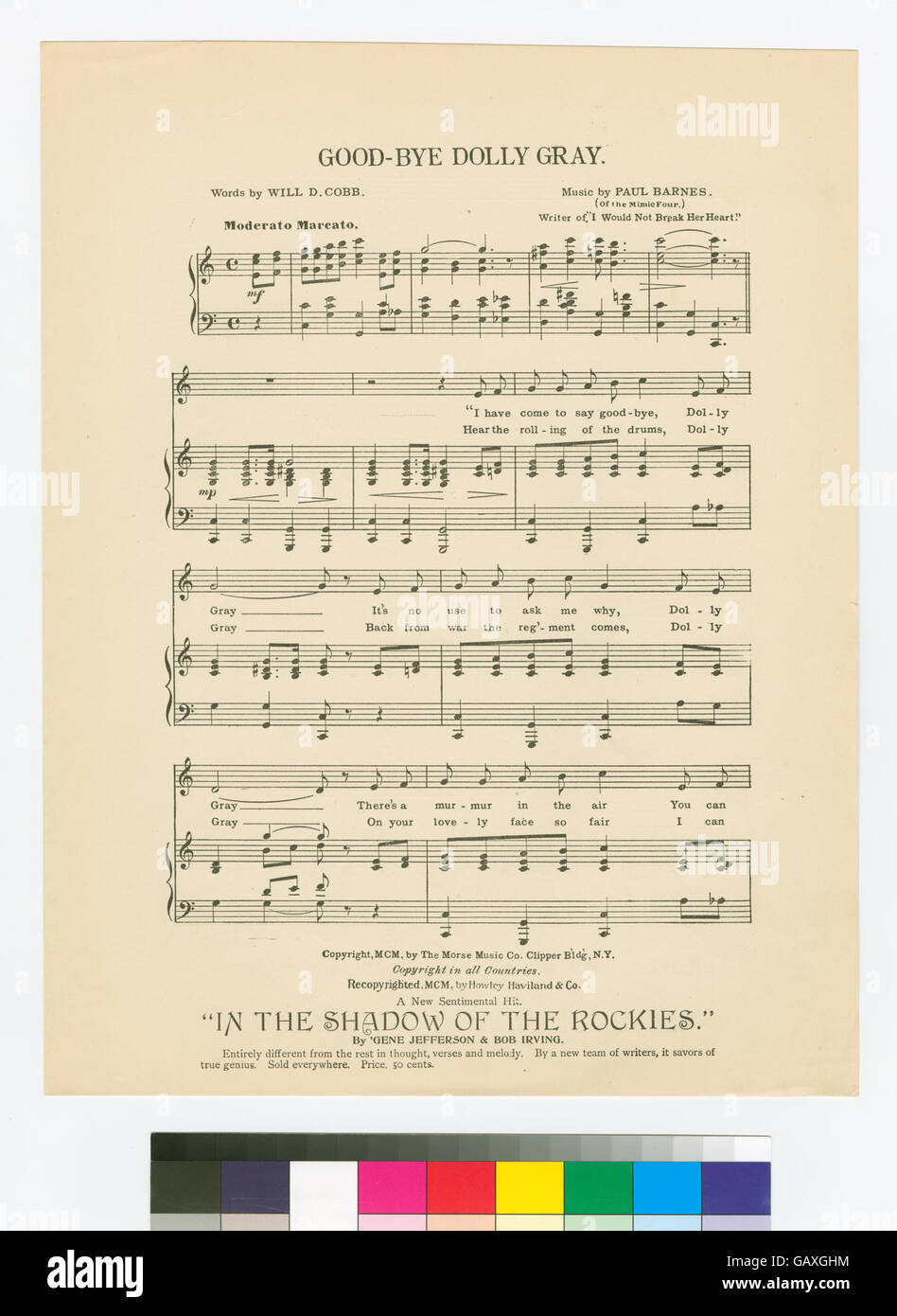 A reference to the popular American song 'Good-bye Dolly Gray,' which ...