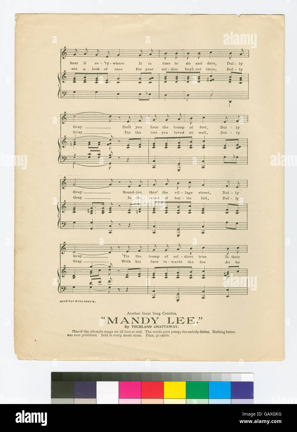 'Good-bye Dolly Gray' is a popular song of the early 20th century ...