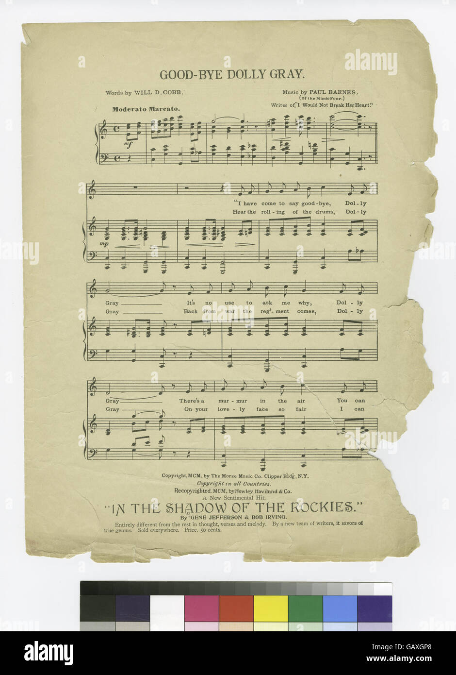 'Good-bye Dolly Gray' is a popular song from the early 20th century ...