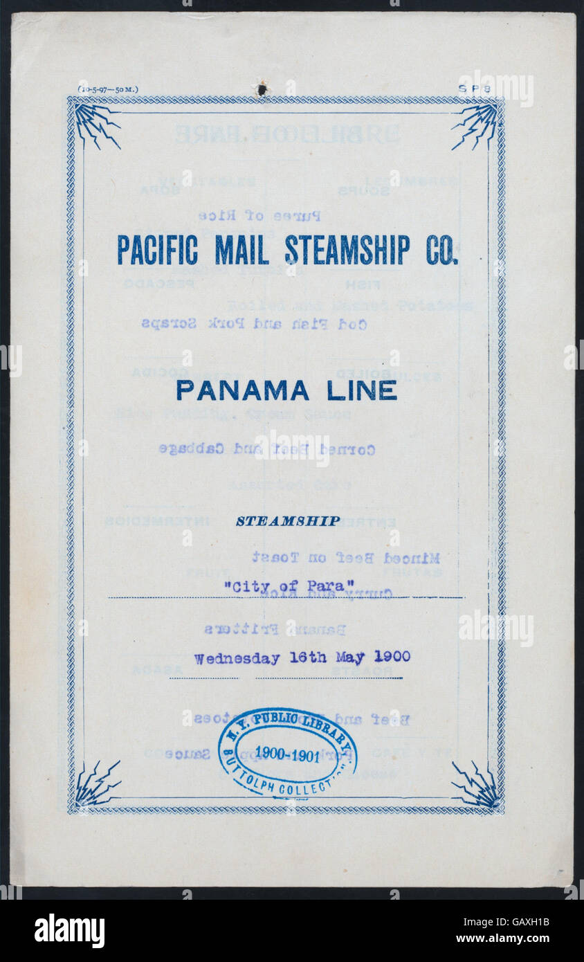 A dinner hosted by Pacific Mail Steamship Company aboard the SS City of ...
