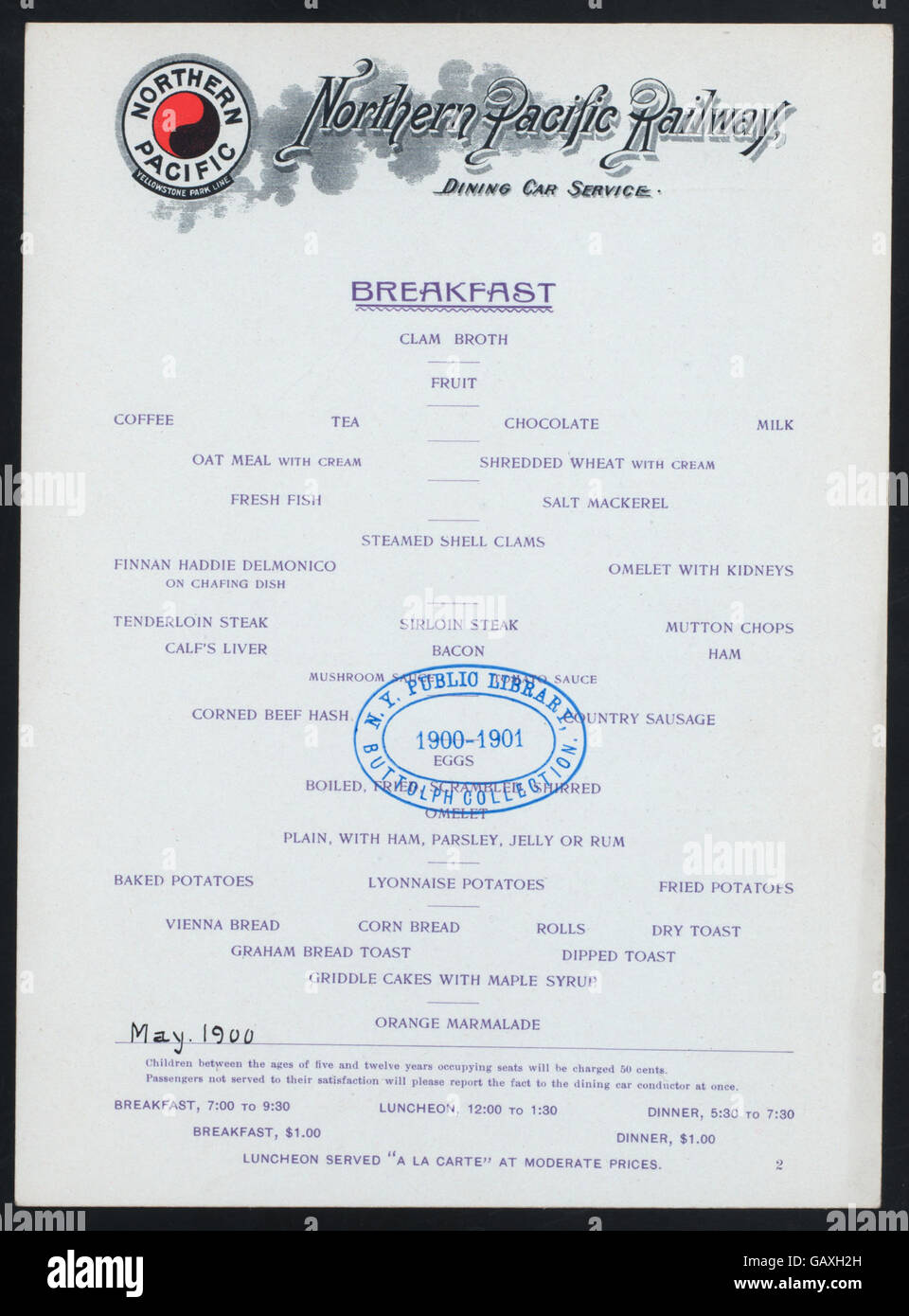 A breakfast event held aboard a Northern Pacific Railway dining car ...