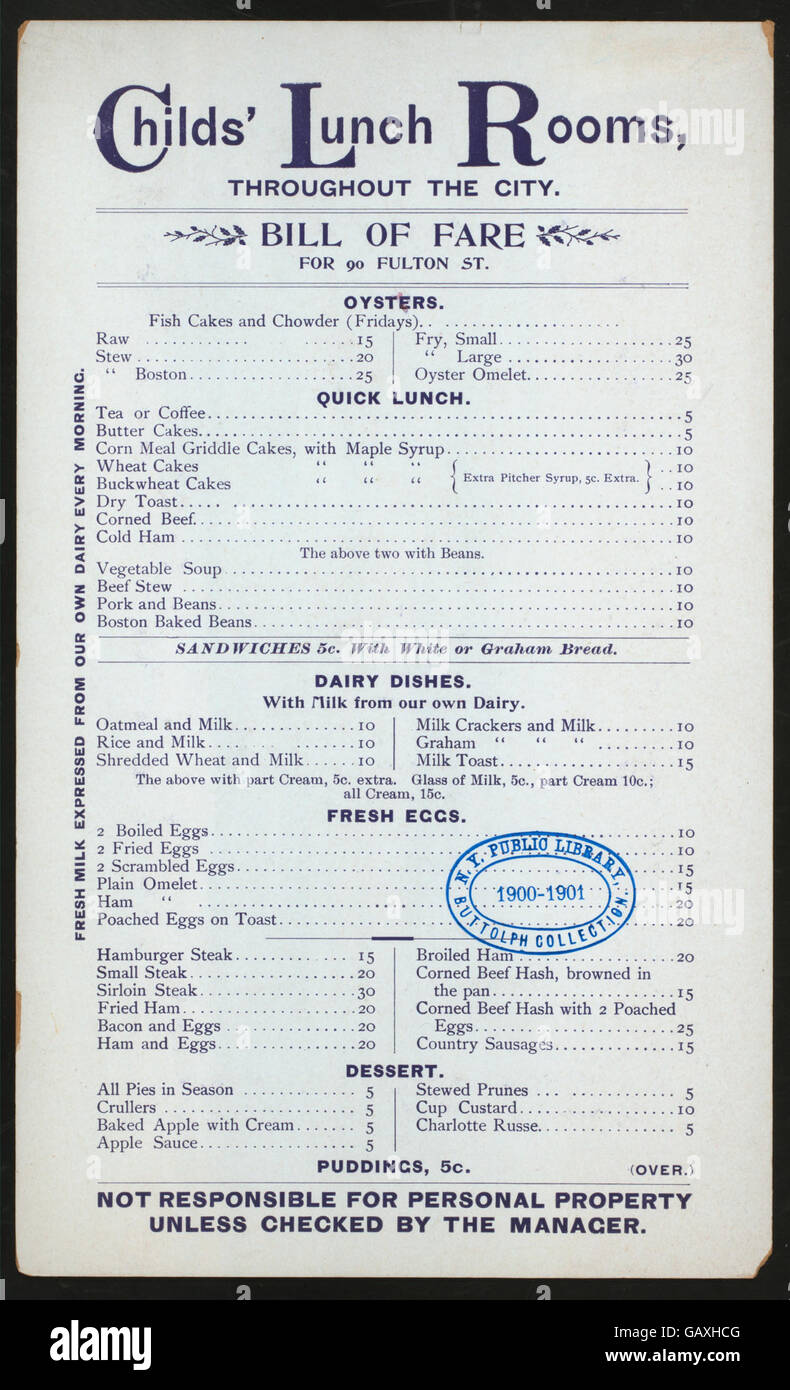 Image shows dining menu hi-res stock photography and images - Alamy