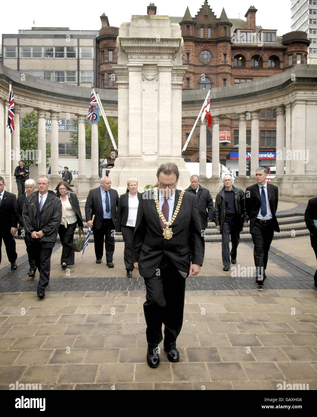 Sinn Fein's Lord Mayor Tom Hartley who laid a laurel wreath at the ...