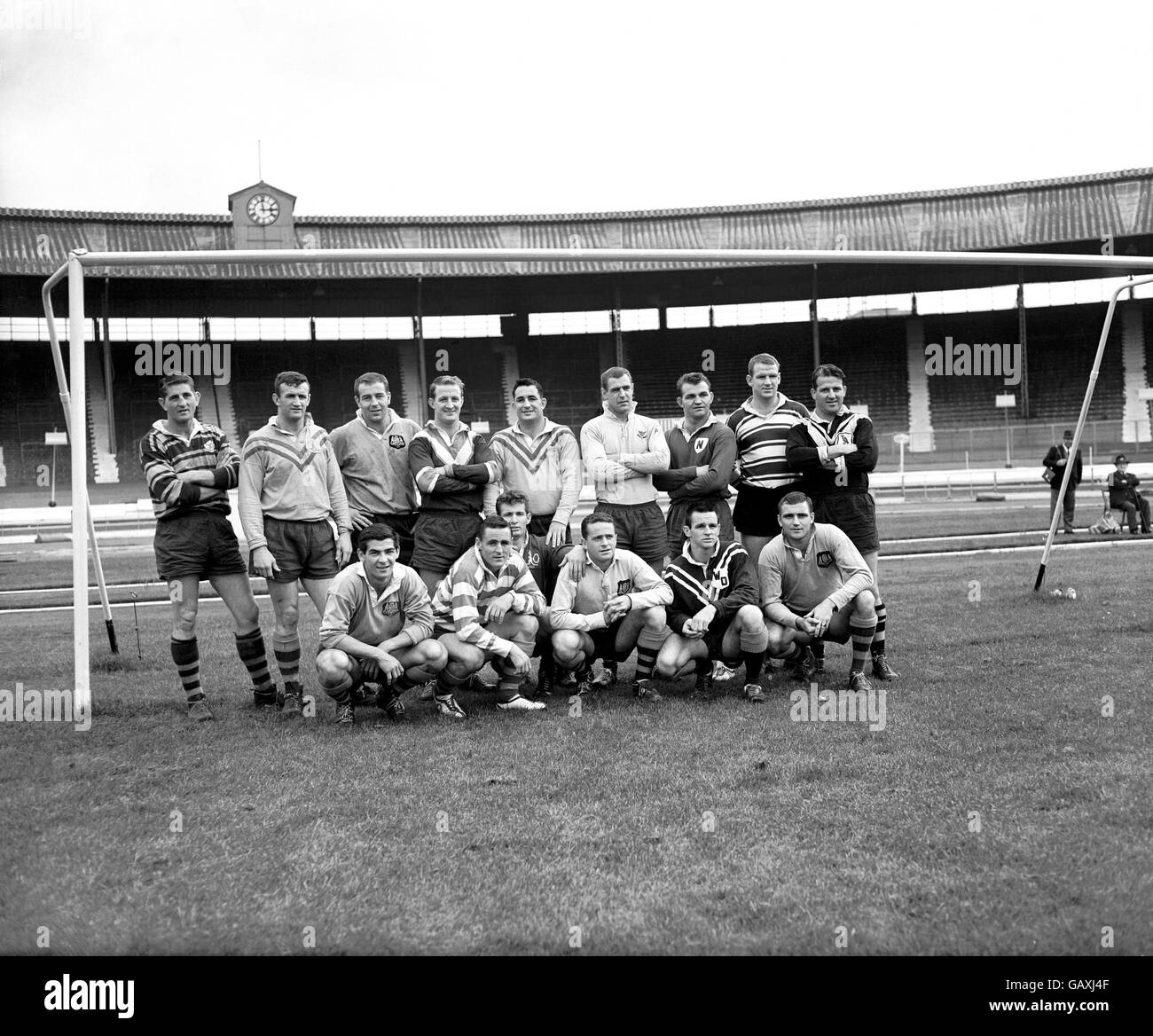 The Australia squad for their 1963-64 tour: (back row, l-r) Paul Quinn ...