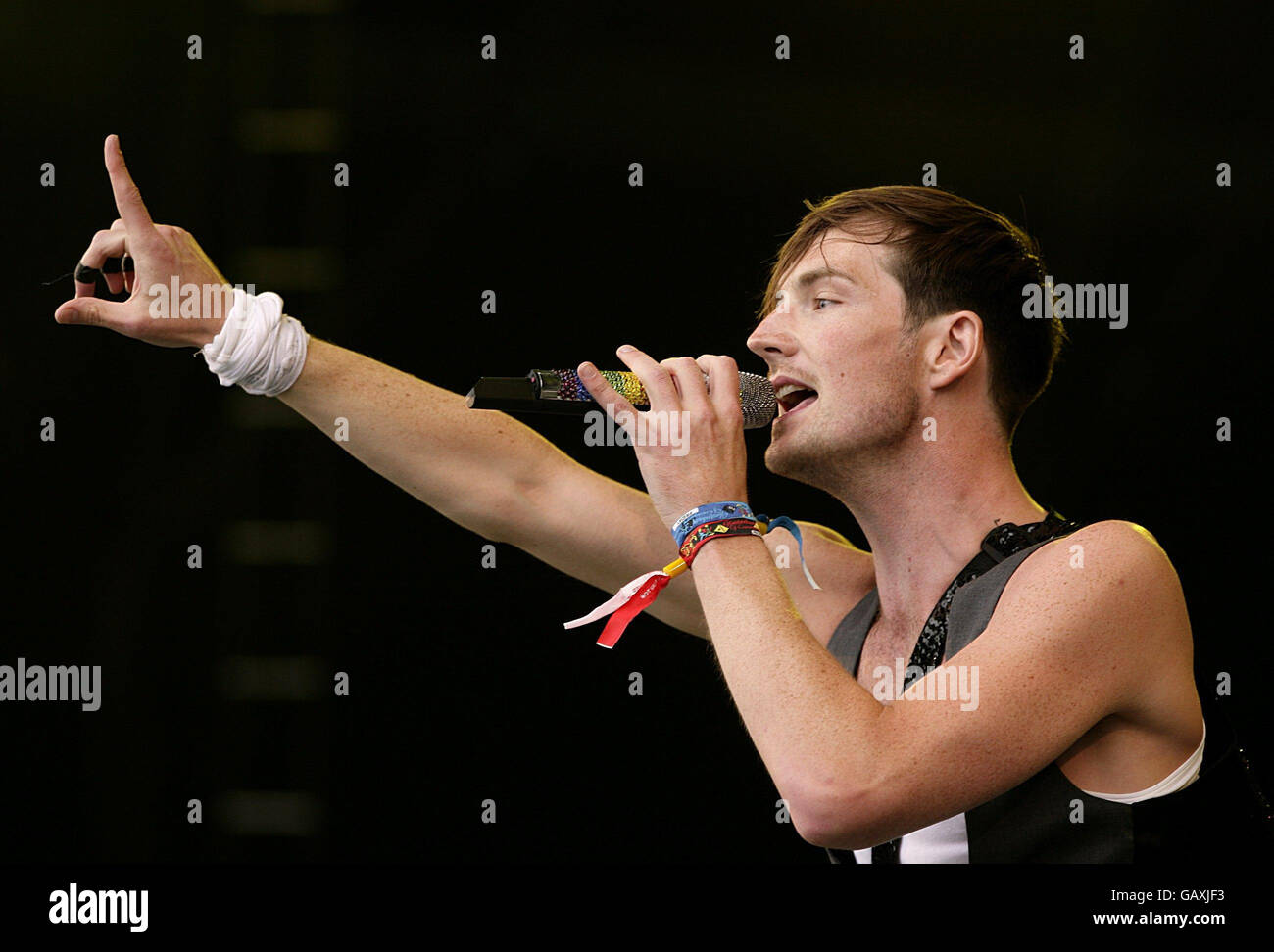 Dan Gillespie of The Feeling performing on the Pyramid Stage during day ...