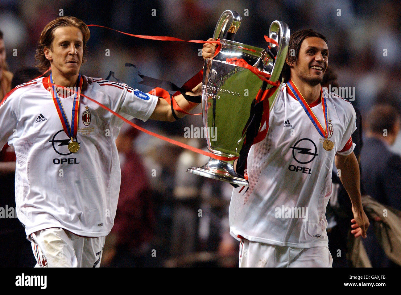Paolo maldini champions league trophy hi-res stock photography and ...