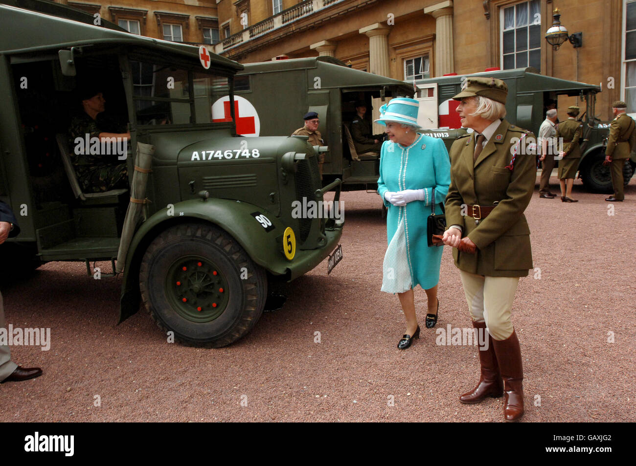 Inspects vintage vehicles used by first aid nursing yeomanry hi-res ...