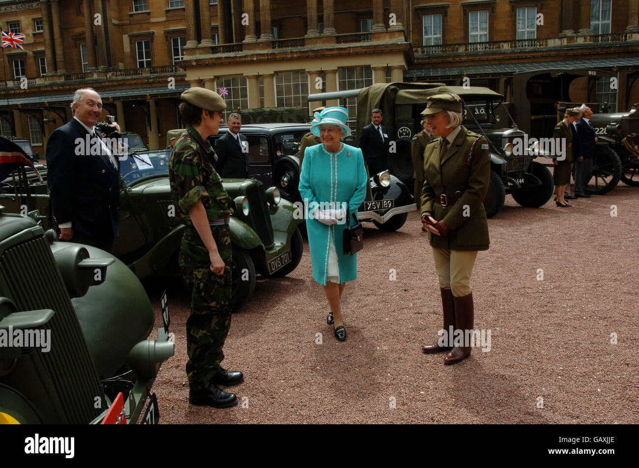 Inspects vintage vehicles used by first aid nursing yeomanry hi-res ...
