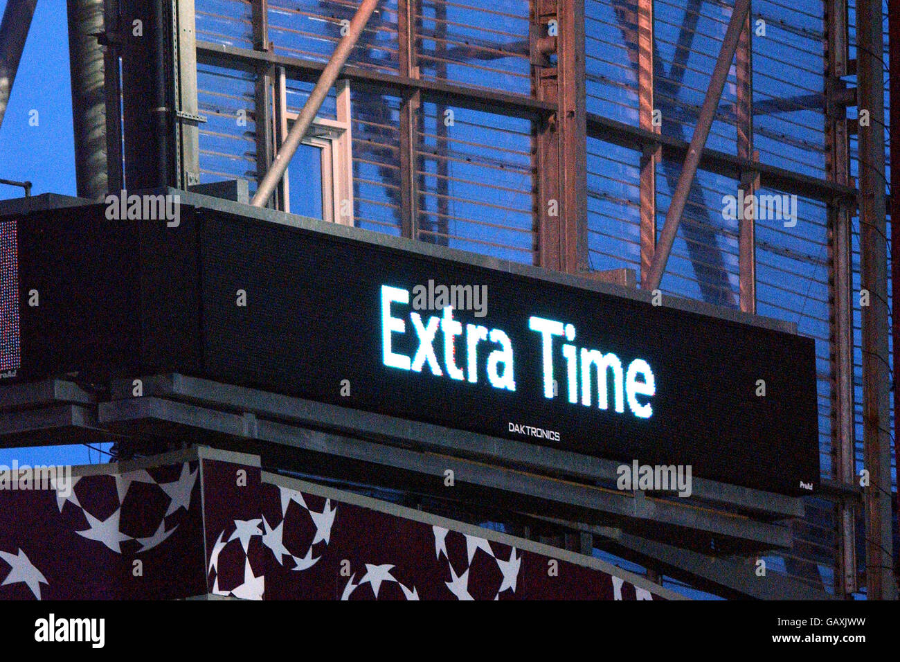 The Old Trafford scoreboard signals extra time for Juventus and AC ...