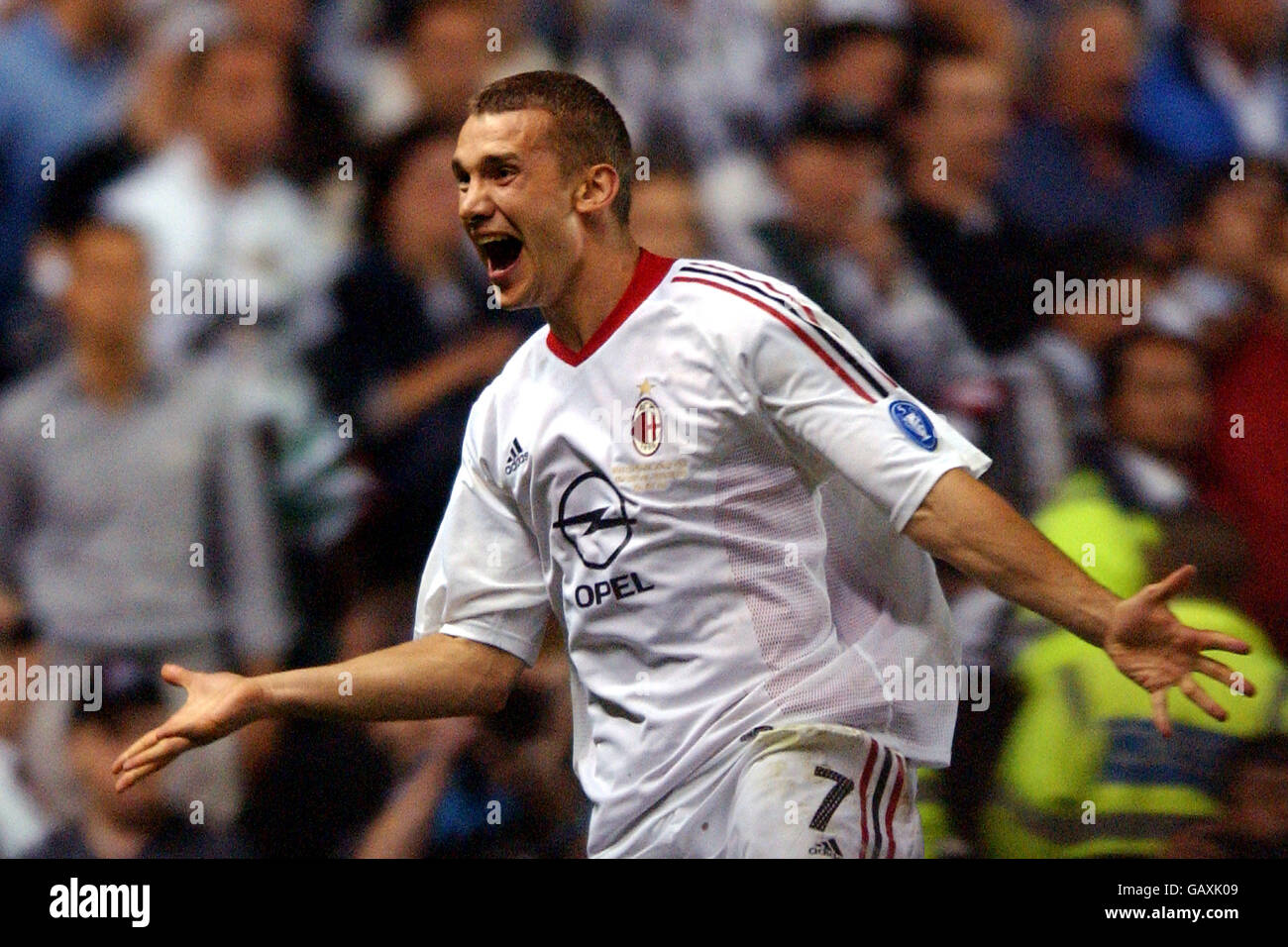 AC Milan's Andriy Shevchenko celebrates scoring the winning penalty ...