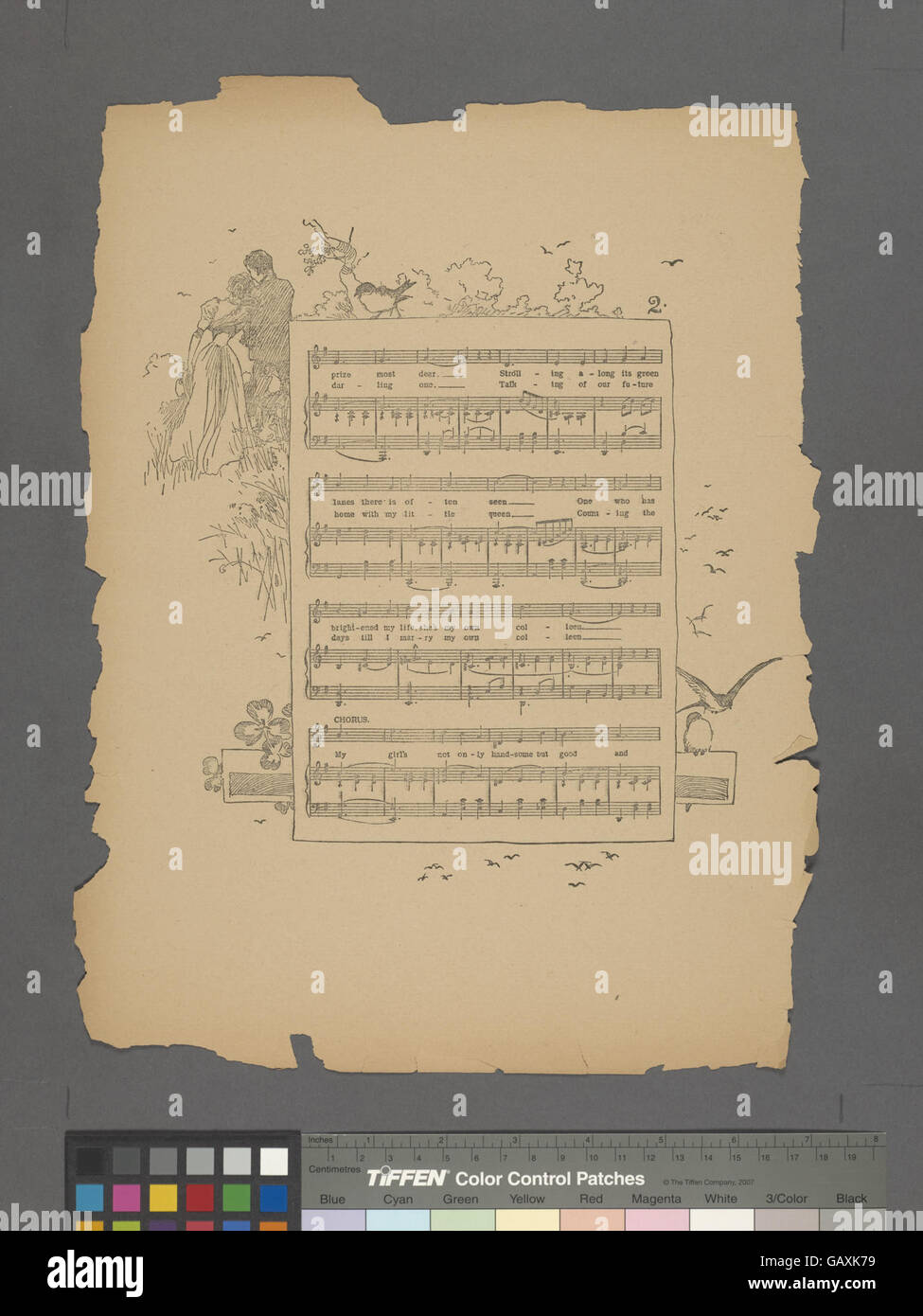 Cover illustration from the song 'My Own Colleen', depicting a young ...