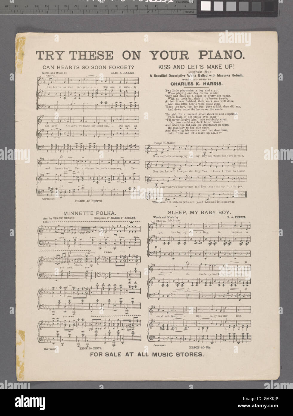 Sheet music cover from 1897 featuring a portrait photograph of the ...