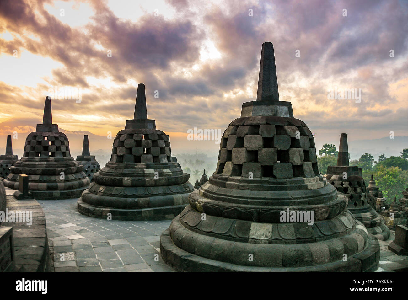 Indonesia Central Java Yogyakarta Borobudur Ancient Buddhist temple ...